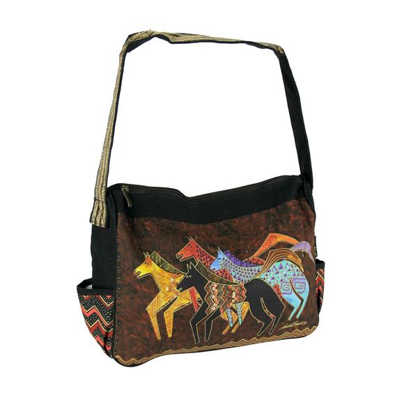 Laurel Burch | Bags | Laurel Burch Native Horses Medium Canvas Hobo Bag ...